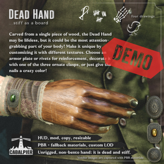Second Life Marketplace - [CABALPIER] Dead Hand - Demo (Male)